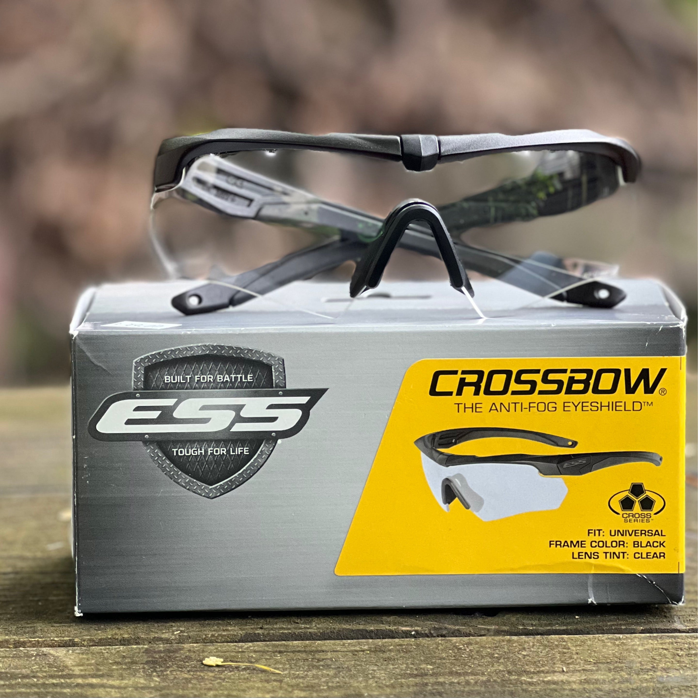 ESS Crossbow Black Frame & Clear Lens | Eye Protection | Nomad Milsim LLC